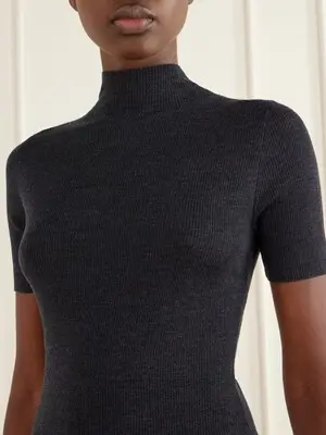 Theory Leenda Ribbed Merino Wool Turtleneck Sweater