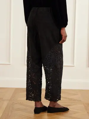 Sea Shiloh Embroidered High-rise Straight-leg Jeans
