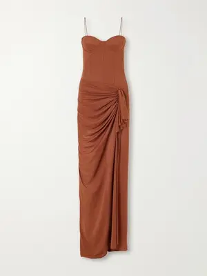 Alex Perry Tie-detailed Draped Jersey Gown