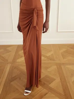 Alex Perry Tie-detailed Draped Jersey Gown