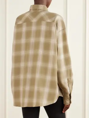 JAMIE HALLER The Big Checked Cotton-flannel Shirt
