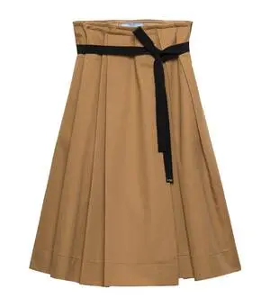 Prada Gabardine Pleated Skirt