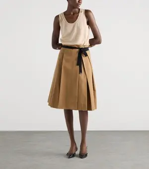 Prada Gabardine Pleated Skirt