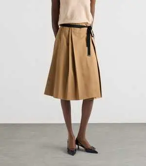Prada Gabardine Pleated Skirt