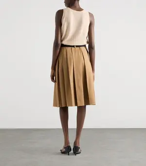 Prada Gabardine Pleated Skirt