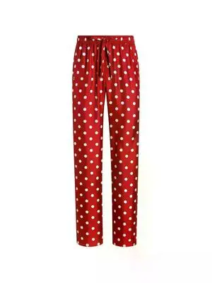 Dolce & Gabbana Polka Dot-print Vanity Silk Twill Trousers - Red