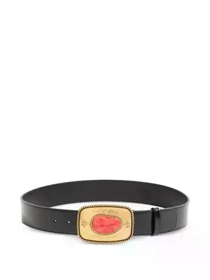 Valentino Garavani Gaudium Belt In Shiny Calfskin 40 Mm - Black