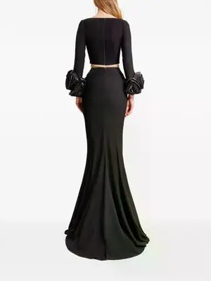 GEMY MAALOUF Floral-appliqué Cropped Top