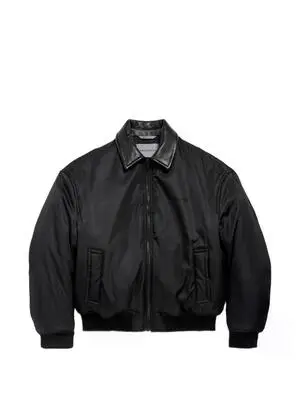 Balenciaga Cocoon Leather-collar Bomber Jacket