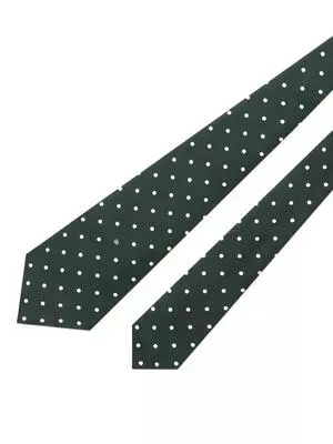 Dolce & Gabbana Polka Dot-print Silk Twill Tie - Green