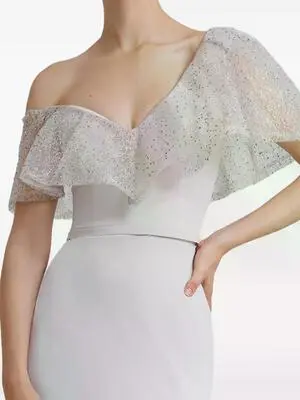 GEMY MAALOUF Asymmetrical-neckline Ruffled Dress