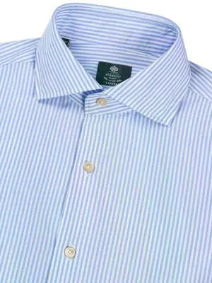 LUIGI BORRELLI Vertical-stripe Long-sleeve Shirt