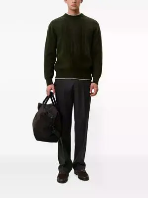 LES DEUX Crewneck Knit Wool Rib Knit Rosin