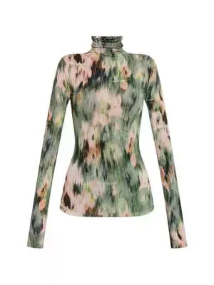 Off-White Abstract-print Turtleneck Top