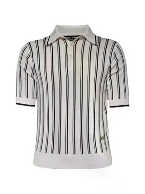 Dolce & Gabbana Vertical-stripe Polo Shirt - Neutrals