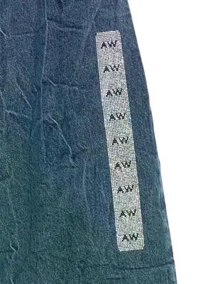 Alexander Wang Crystal-embellished Wide-leg Jeans
