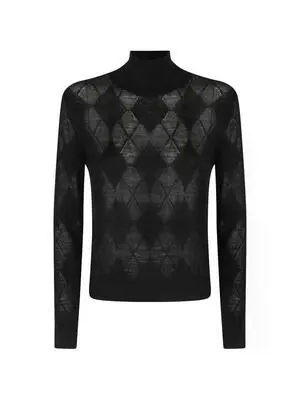 BALLANTYNE Argyle-knit Turtleneck Sweater