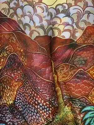ATELIER VLISCO Rainbow Landscape-print V-neck Kaftan Maxi Dress