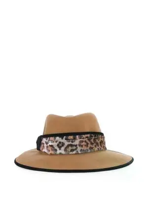 ALEXIA ALVAREZ DE TOLEDO Leopard-print Wool Hat - Neutrals