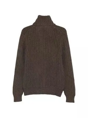 BARBA NAPOLI Ribbed-knit Zip-up Sweater