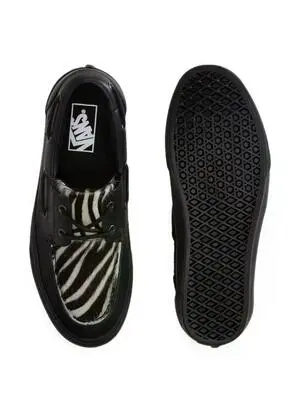 VANS Zebra-print Leather Boat Shoes