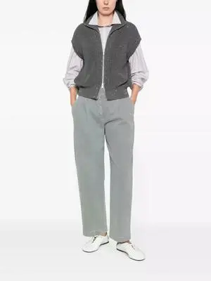 Peserico Sequin-embellished Ribbed Sleeveless Cardigan