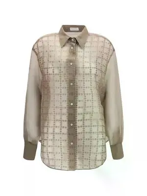 Brunello Cucinelli Sequin-embellished Checked Shirt