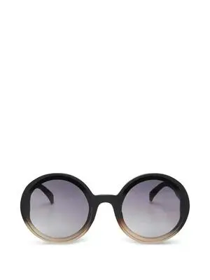 OKKIA Monica Round-frame Sunglasses - Black