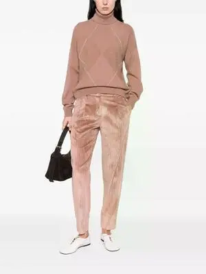 Peserico Argyle-knit Roll-neck Sweater