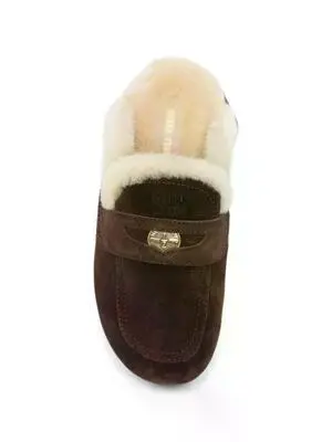 Miu Miu Shearling-lined Suede Flat Mules