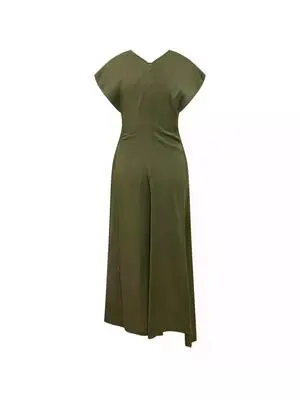 Victoria Beckham Midi Aria Twist-detail Dress - Green