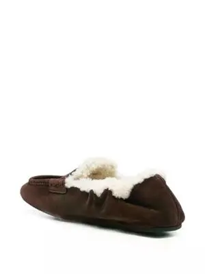 Miu Miu Shearling-trim Suede Loafers
