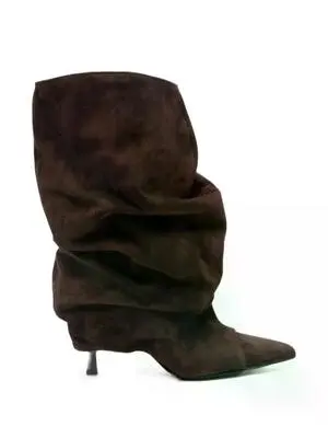 GISEL B Slouchy Pointed-toe Boots - Brown