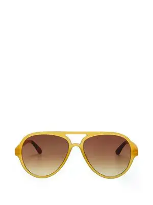 OKKIA Alessio Pilot-frame Sunglasses - Yellow