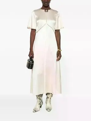 JOSEPH Faggoting-trimmed Satin Midi Dress