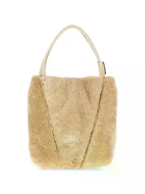 Chloé Small Spin Shearling Tote Bag - Neutrals