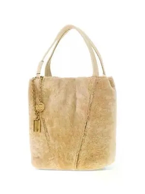Chloé Small Spin Shearling Tote Bag - Neutrals