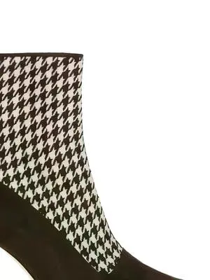 Manolo Blahnik Gosta Houndstooth Ankle Boots