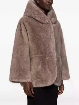 CENERE GB Hooded Faux-fur Coat