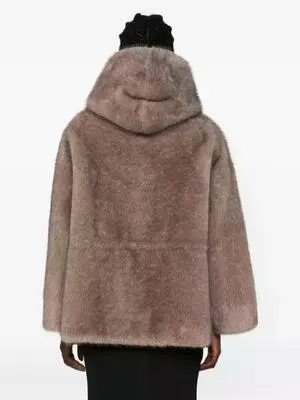 CENERE GB Hooded Faux-fur Coat