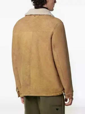 SALVATORE SANTORO Kali Shearling-collar Leather Jacket - Brown
