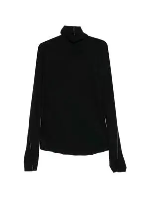 THOM KROM Contrast-stitch Thumb-slot Sweater - Black