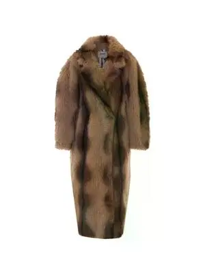 SWORD 6644 Faux-fur Double-breasted Coat - Brown