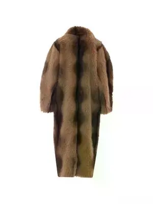 SWORD 6644 Faux-fur Double-breasted Coat - Brown