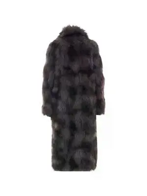 SWORD 6644 Shearling-texture Notch-lapel Coat
