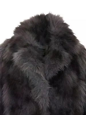 SWORD 6644 Shearling-texture Notch-lapel Coat