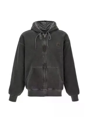 Carhartt Work In Progress Logo-patch Zip-up Hoodie - Grey