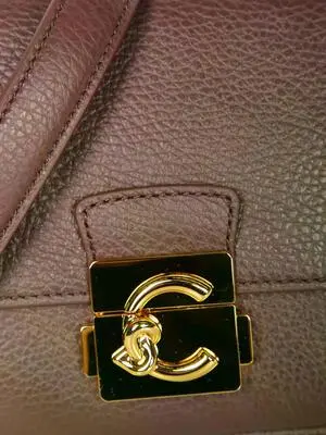COCCINELLE Medium C-me Lock Logo-plaque Pebbled Shoulder Bag