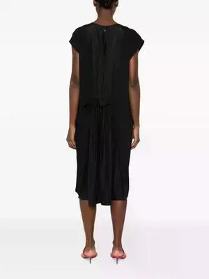 LANVIN Bow-detail Pleated Midi Dress