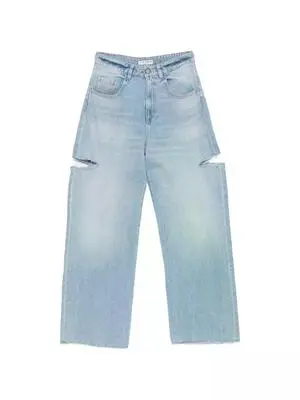 ICON DENIM LOS ANGELES Poppy Distressed Wide-leg Jeans